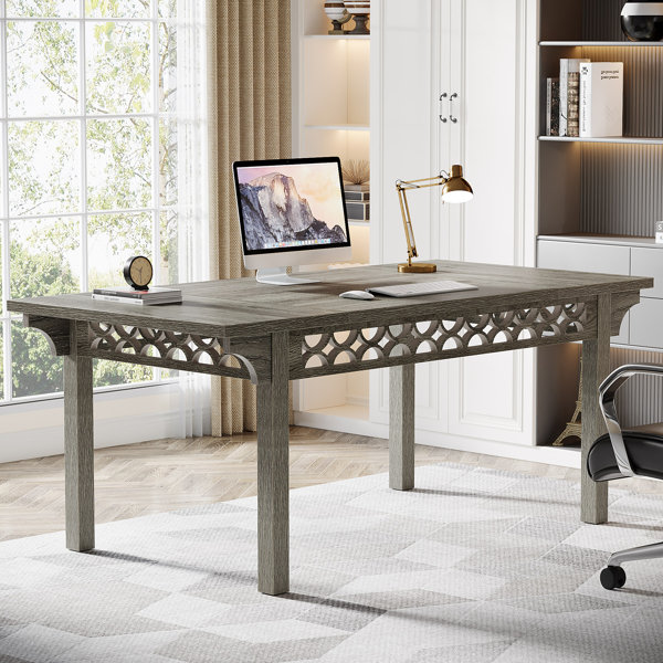 August Grove® 71'' Executive Desk, Large Computer Desk Wood Office Desk ...