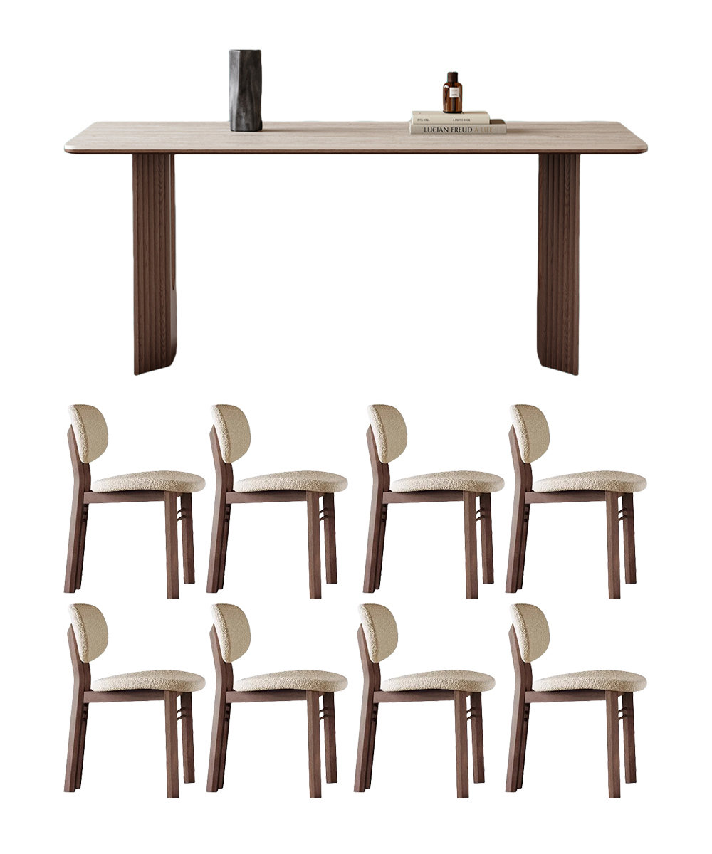 A Zoetic Home Modern simple rectangular rock dining table set | Wayfair