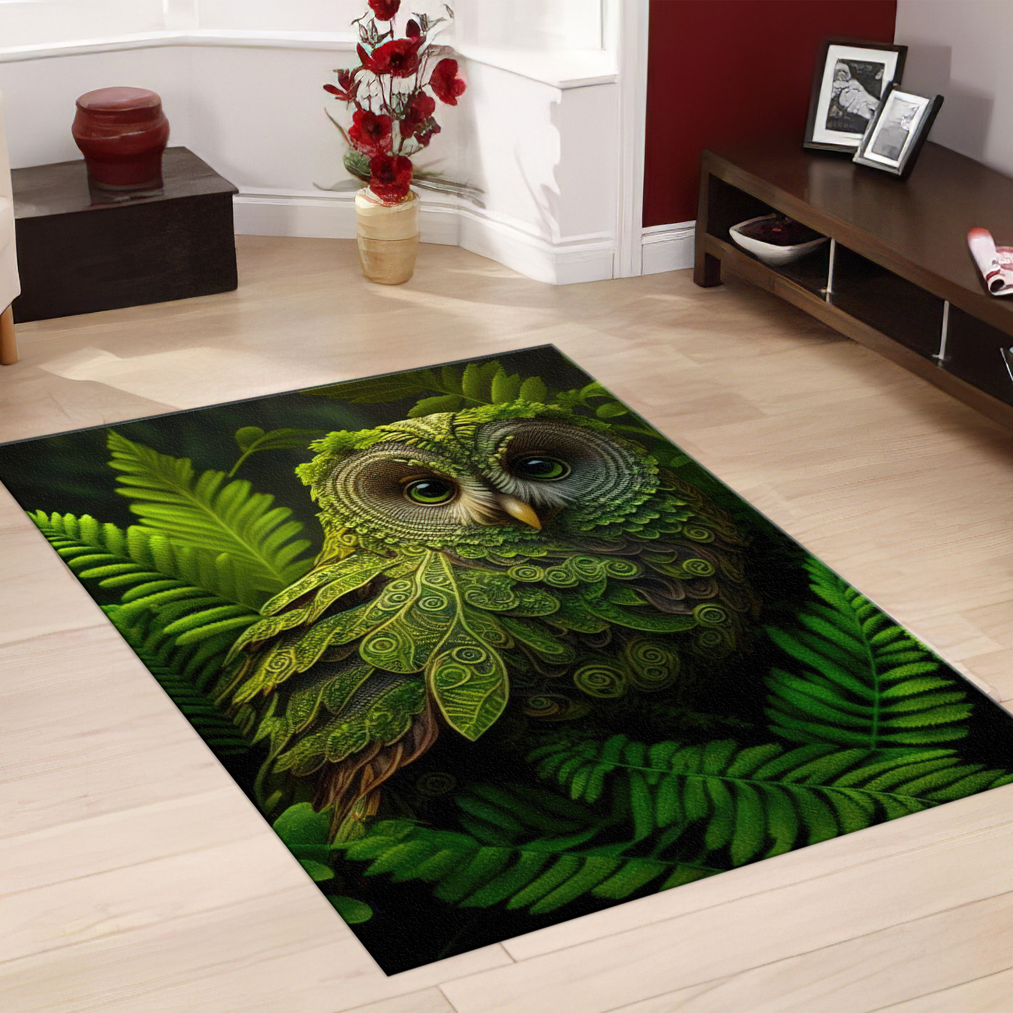 kayra export Exotic Floral Printed Non Woven Thin Type Rug with Vibrant ...