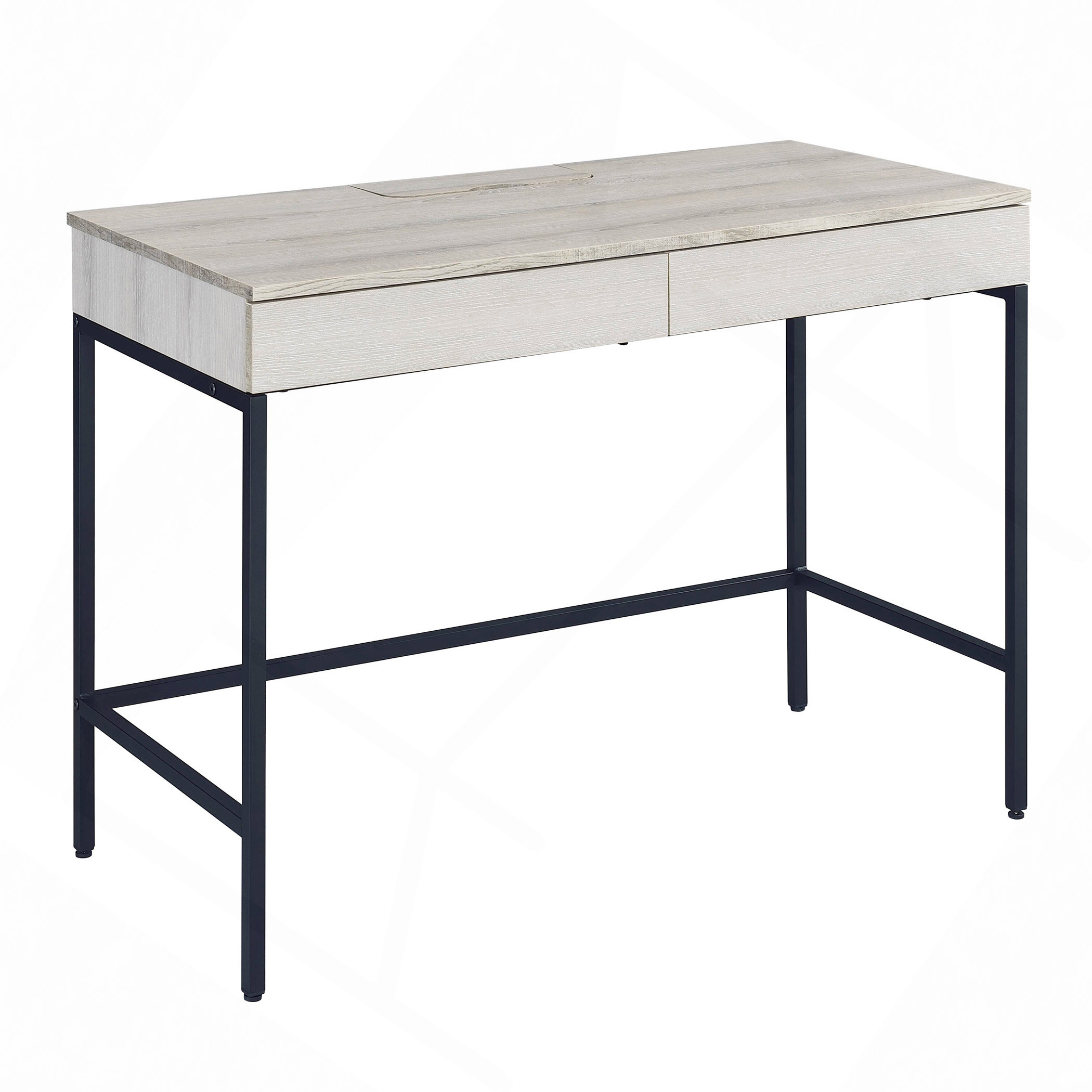 Hokku Designs Desk,Natural And Black Writing Desk With 2 Drawers | Wayfair