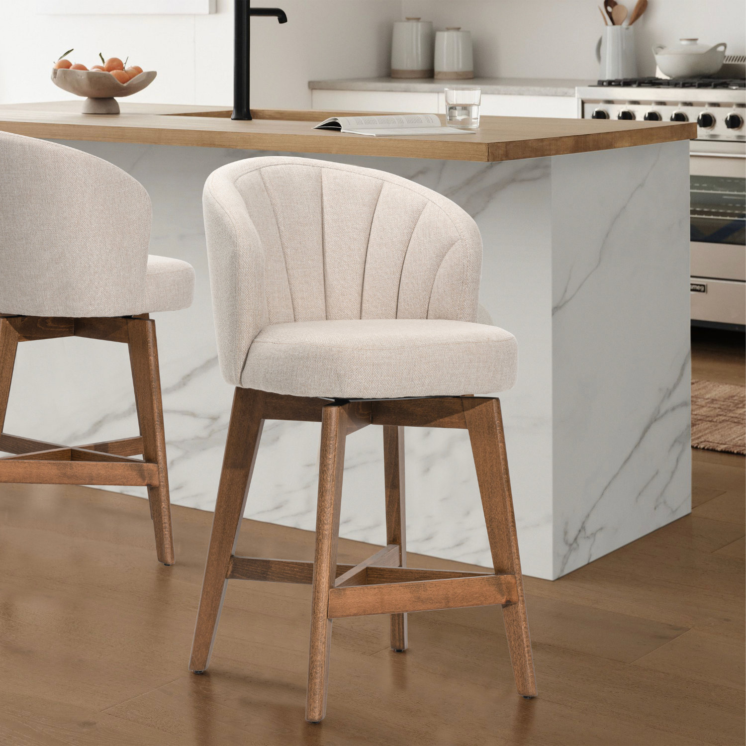 Corrigan Studio Viola Counter Height Swivel Counter Stools, 24" H Seat ...