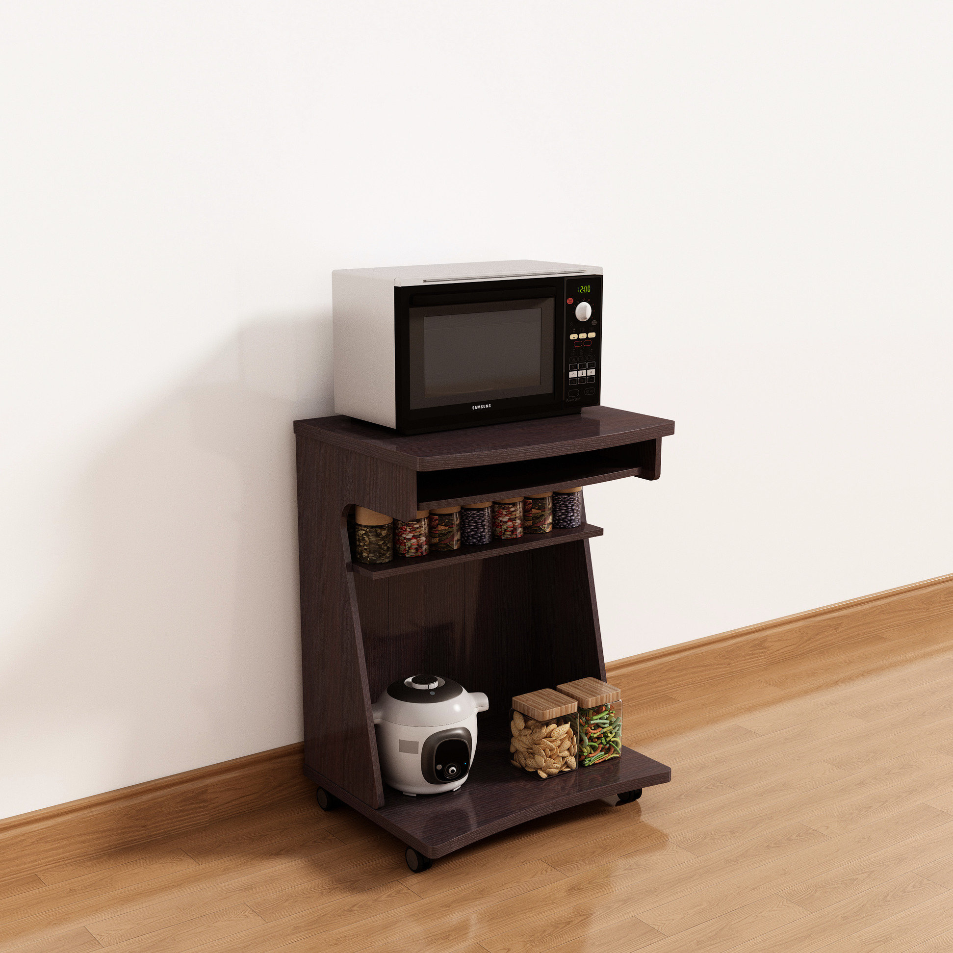 Dakota Fields Utility Cart In , With One Gliding Shelf And Two Shelves ...