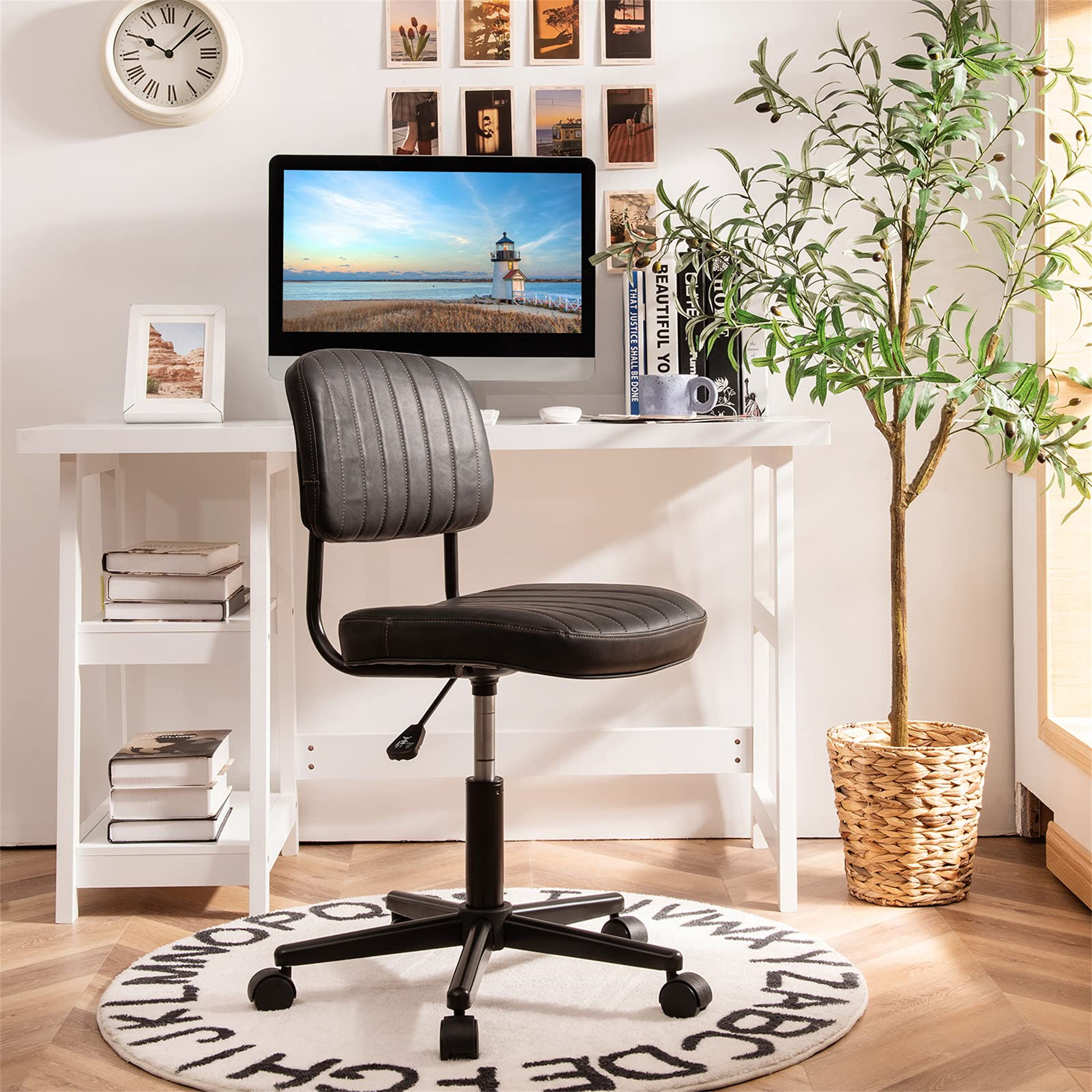 Ebern Designs Runiya Backed Adjustable Height Ergonomic Industrial ...