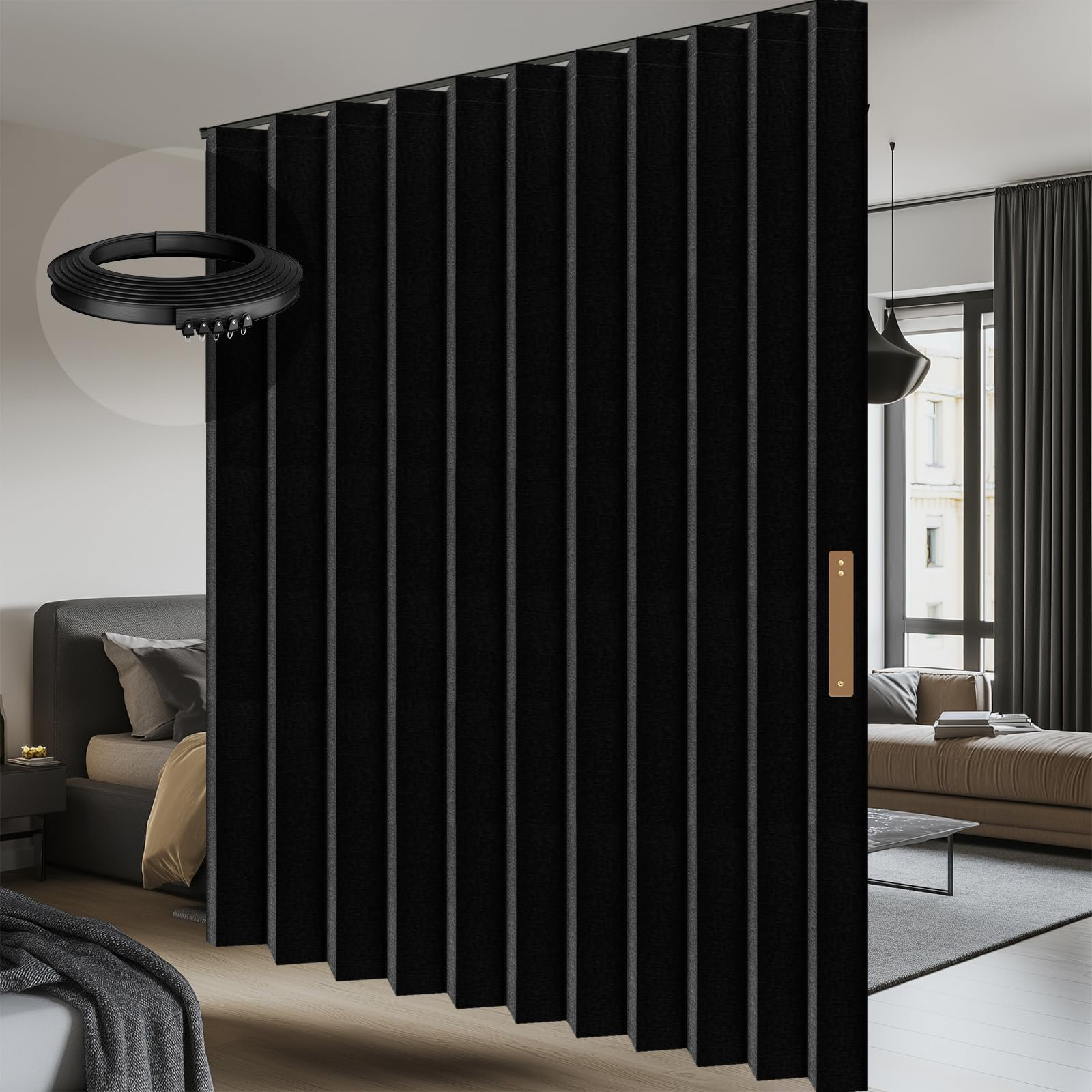 Latitude Run® 100% Blackout Accordion Room Divider Curtains | Wayfair