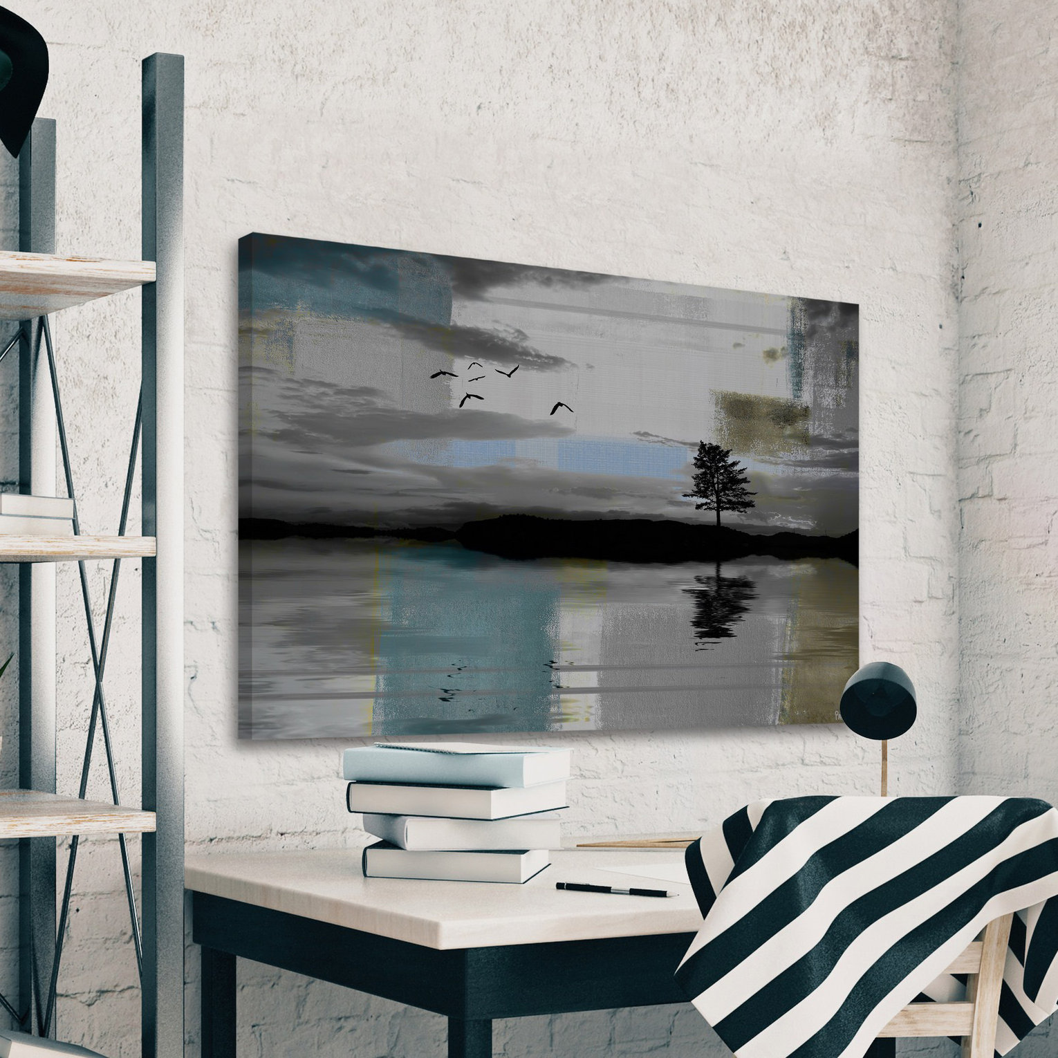 Ebern Designs 'Tree Reflection' - Wrapped Canvas Painting Print ...