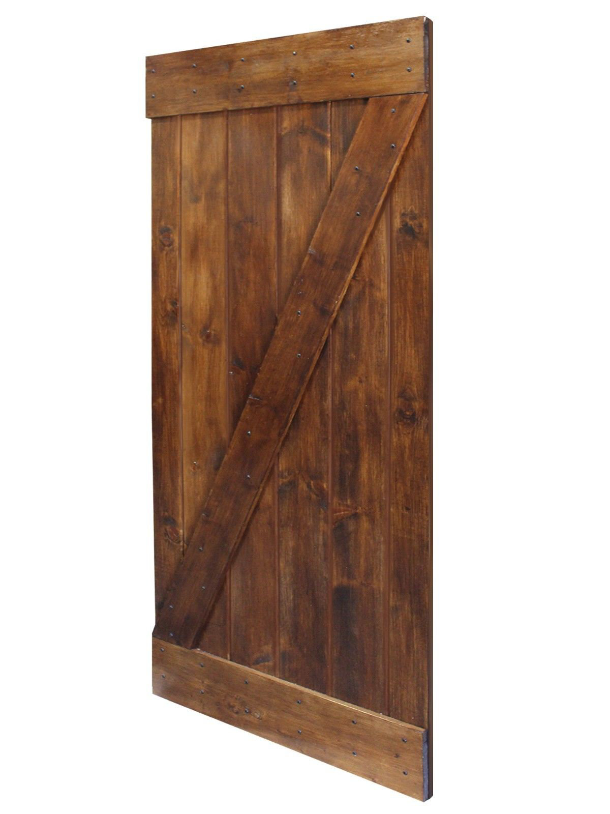 Calhome Panelled Wood Barn Door without Installation Hardware Kit ...