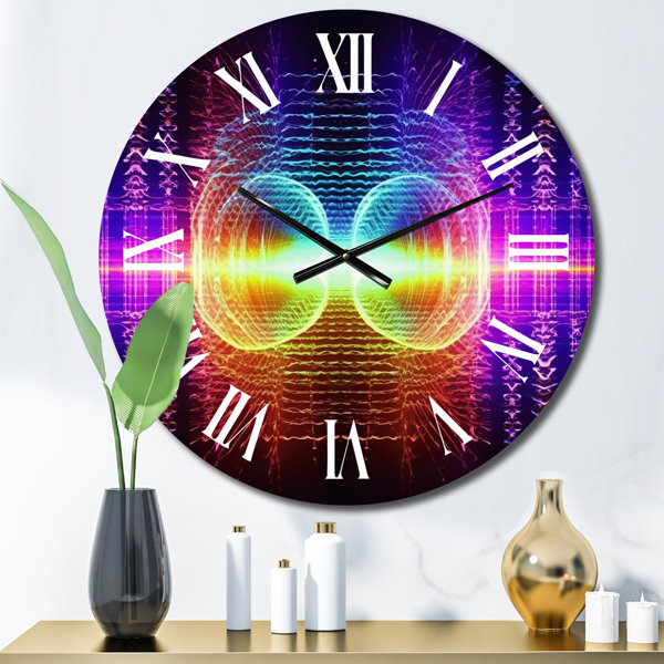 DesignArt Waveform Spectrum Abstract Resonances XI Metal Wall Clock ...