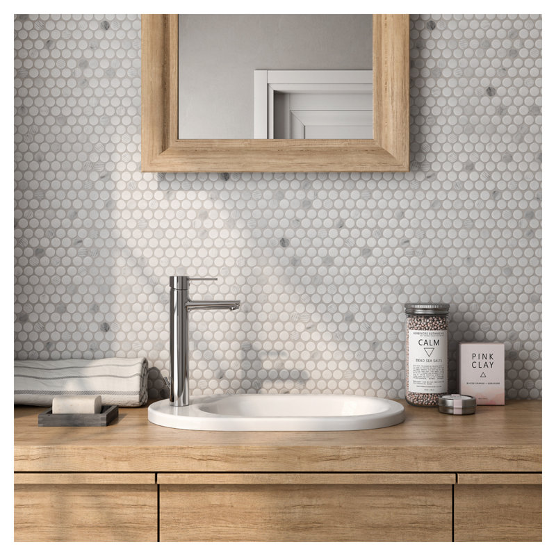 Roca Tiles Rockart 12" x 12" Penny Round Wall & Floor Tile | Wayfair