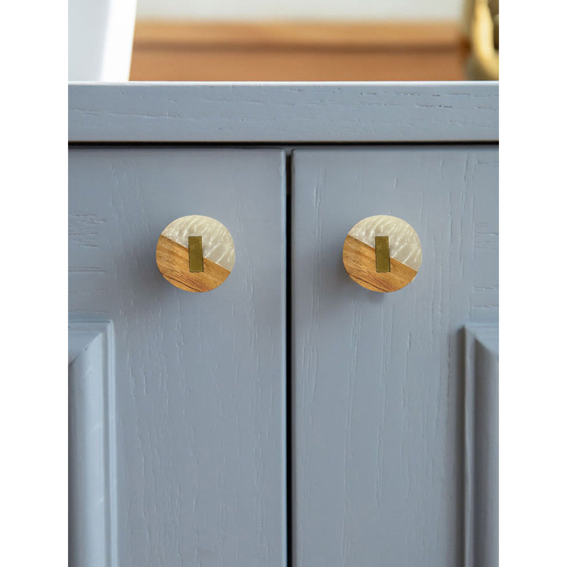 Perilla Home 1.5" Diameter Wooden Round Inlay Knob | Wayfair