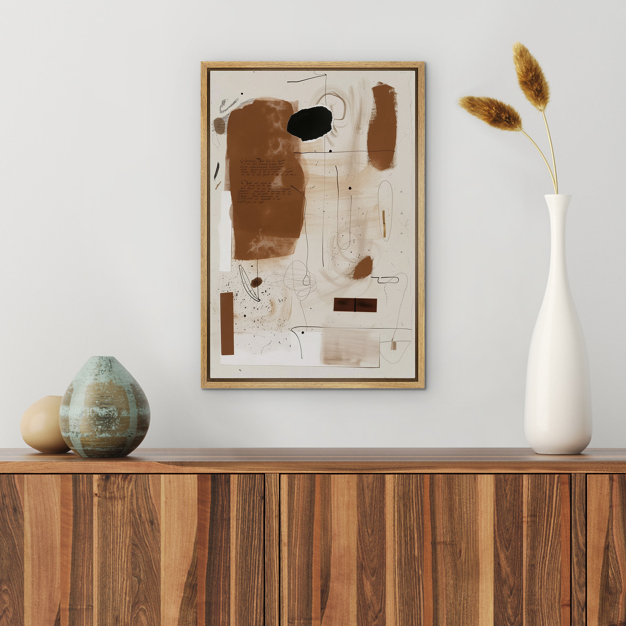 wall26 Brown Abstract Shapes Illustrations Artwork - Wayfair Canada