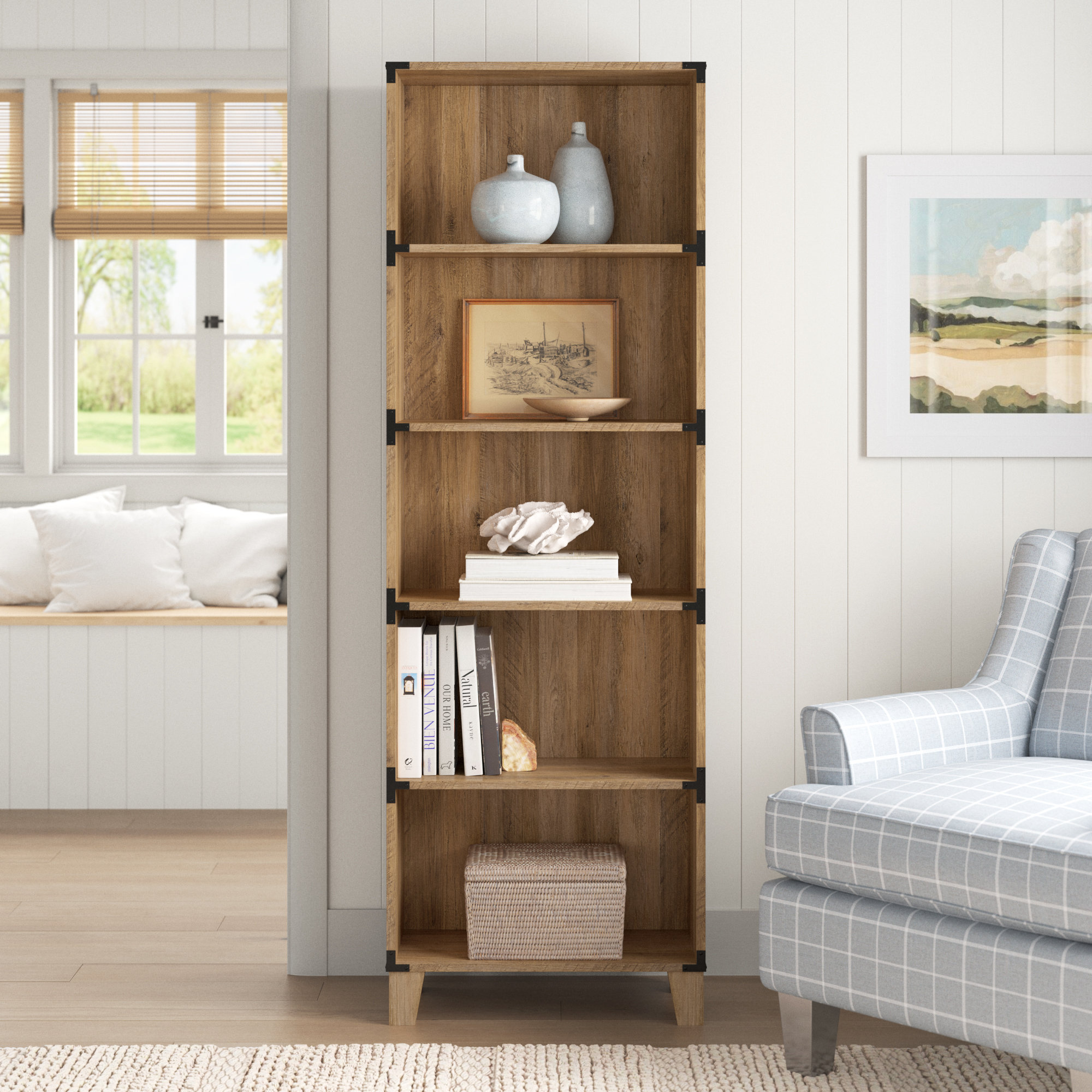 Trent Austin Design® Nguyen 71" H x 23.5" W Farmhouse Standard Bookcase ...