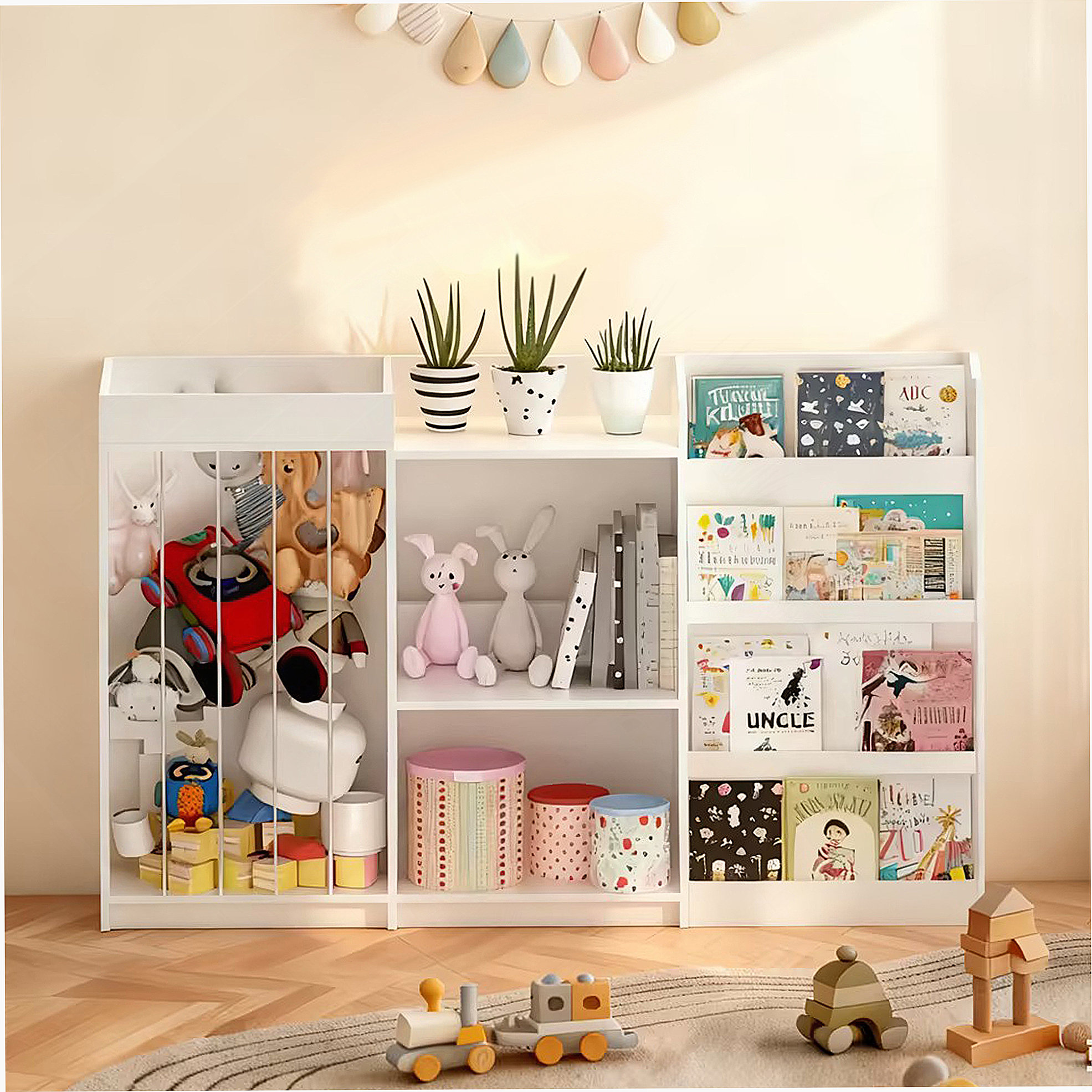 Latitude Run® 3-Tier Kids Bookshelf And Toy Storage, Montessori Design ...