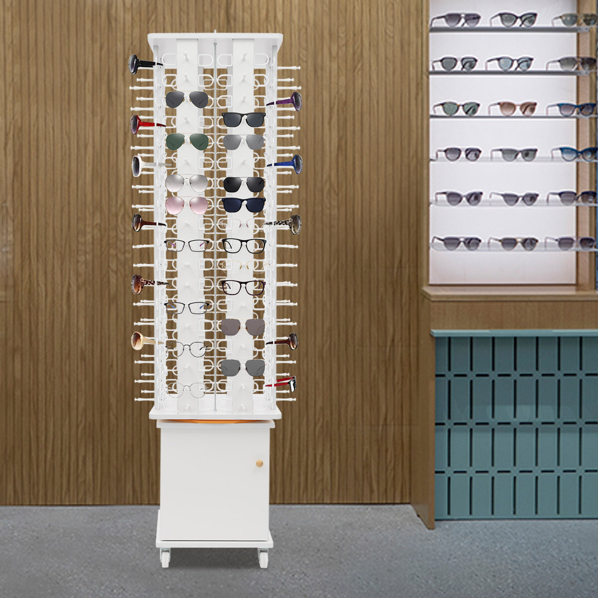 Wildon Home® Floor-Standing Eyeglass Holder 4-Sided Eyeglass Display ...