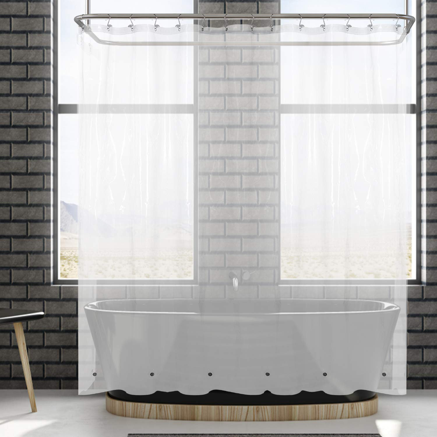 Latitude Run® Extra Wide Shower Curtain Liner 108" X 72" With 8 Magnets ...