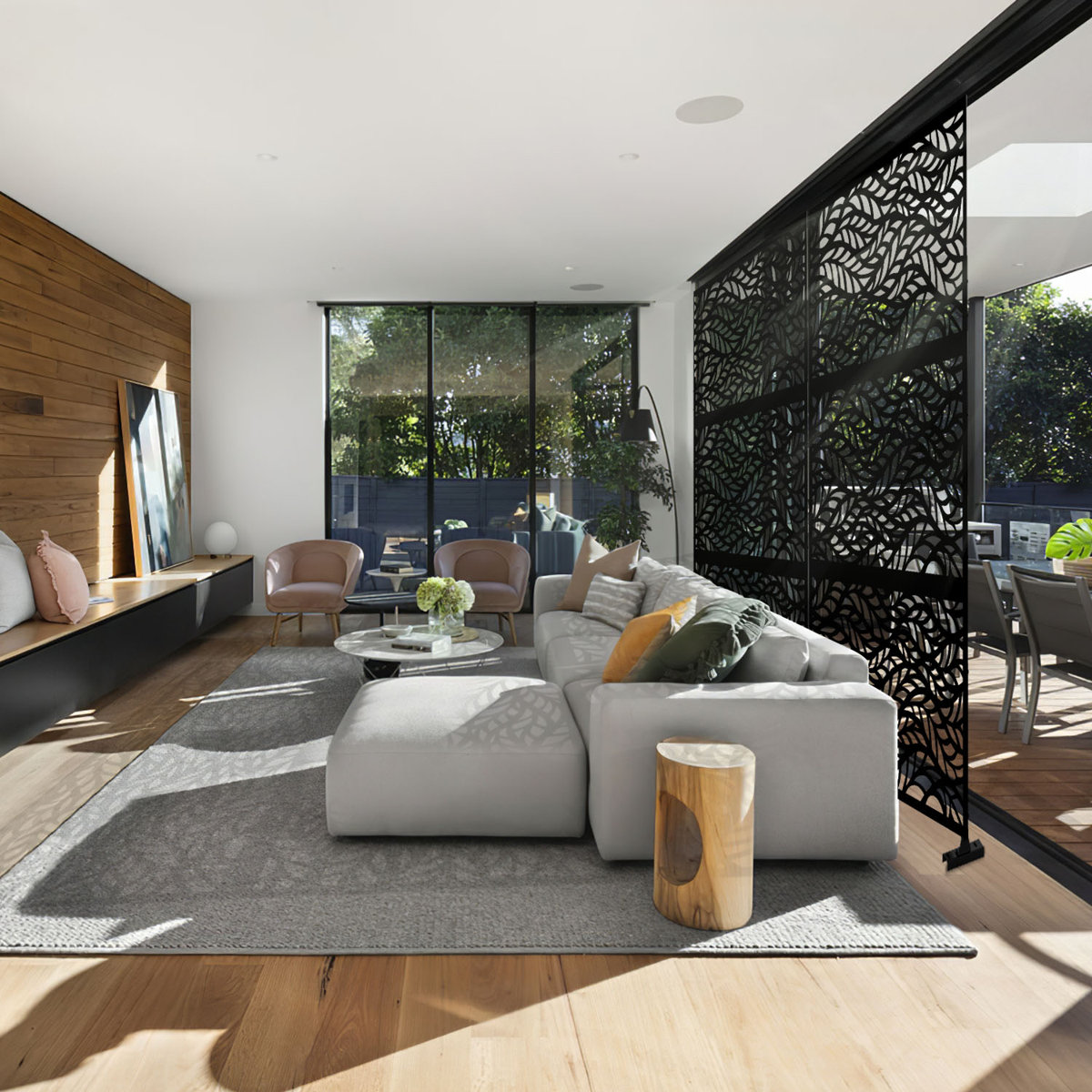 MAYEERTY 6 ft. H x 4 ft. W Metal Privacy Screen & Reviews | Wayfair