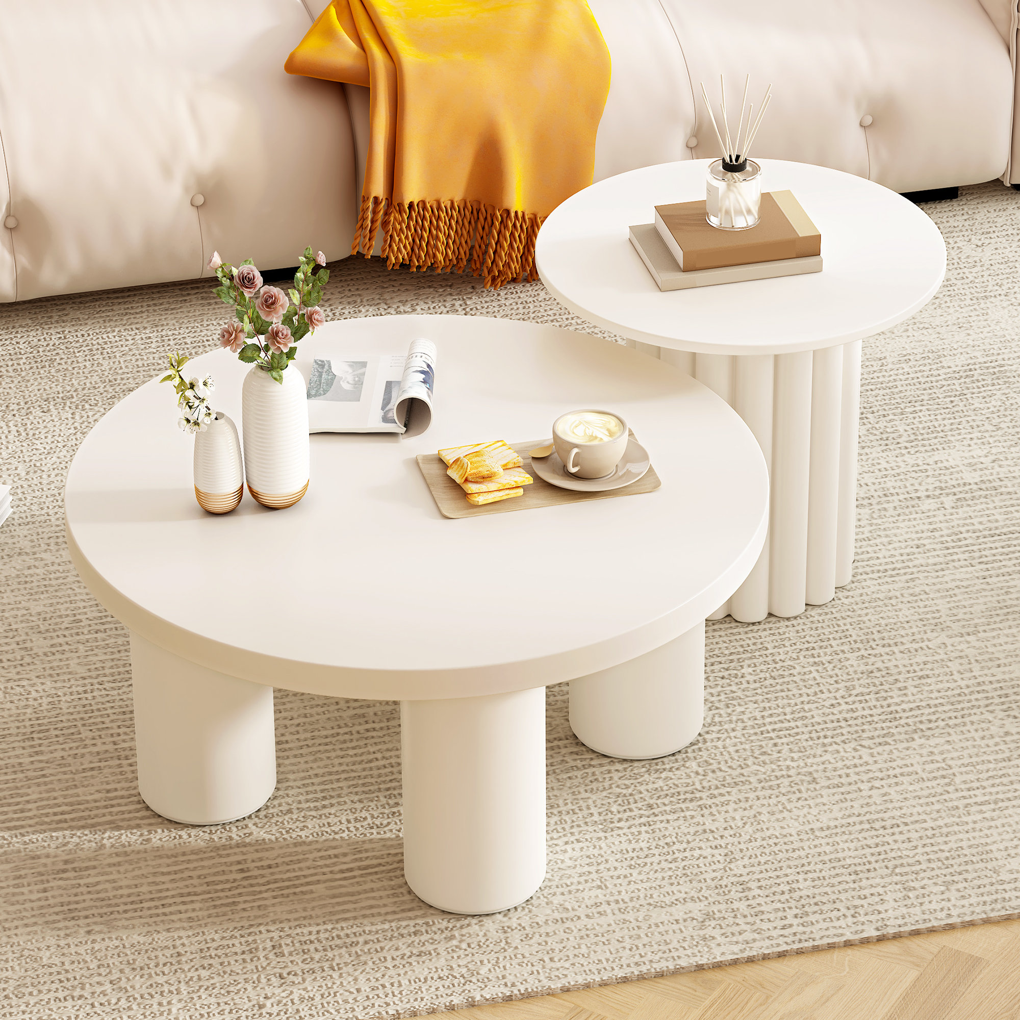 Ivy Bronx 2 - Piece Round Coffee Table Set | Wayfair
