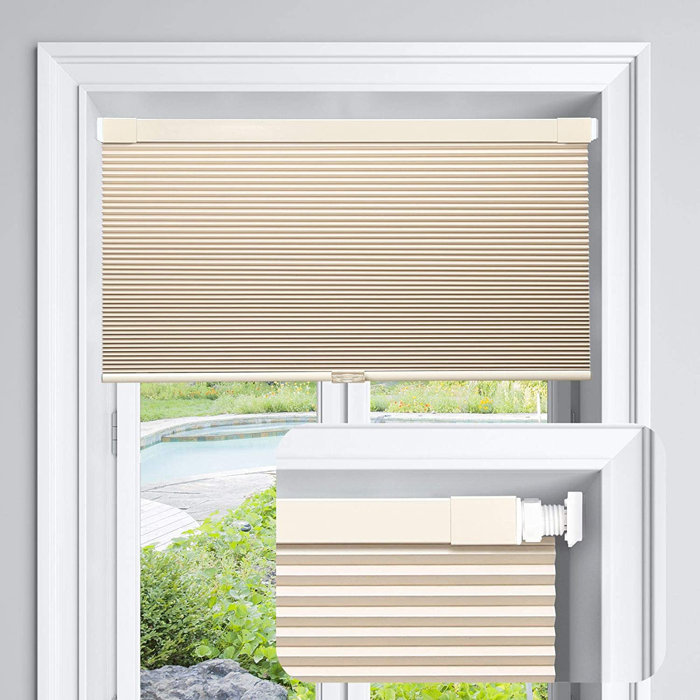 Symple Stuff No Tools No Drill Cordless Blackout Cellular Shades | Wayfair
