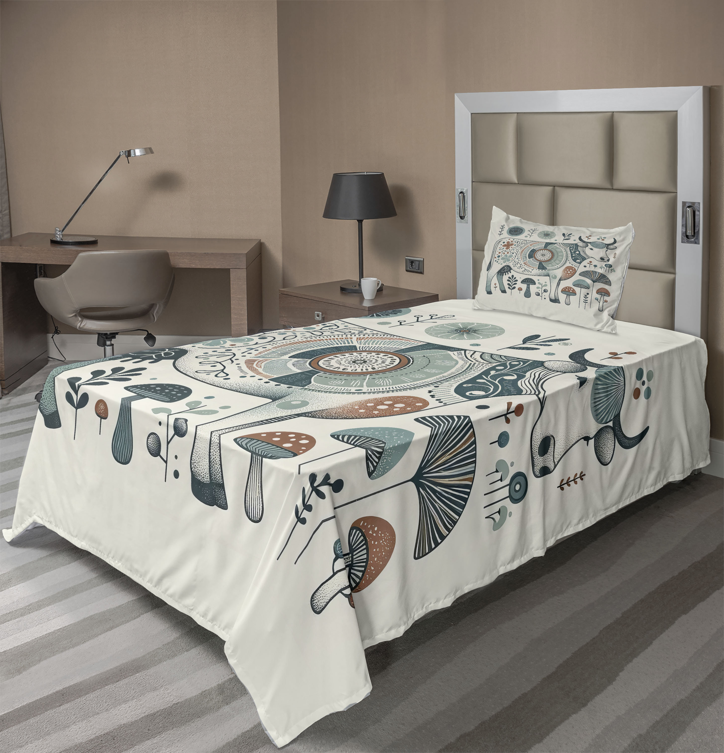Ambesonne Rustic Sheet Set Traditional Southwestern Paprika Petrol Blue ...