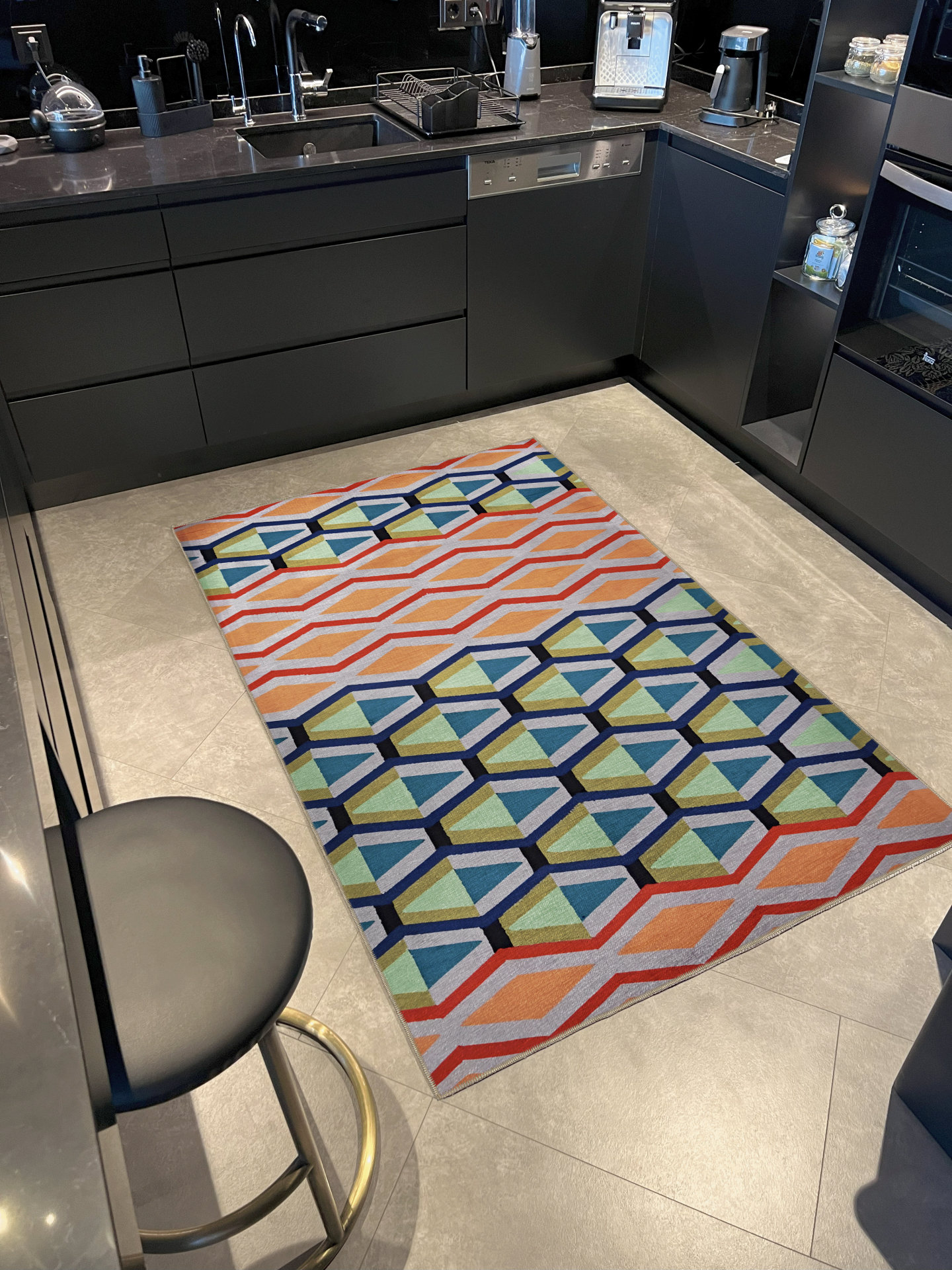 Dakota Fields Multi-Colored Mixed Geometric Shape Patterned Creative ...