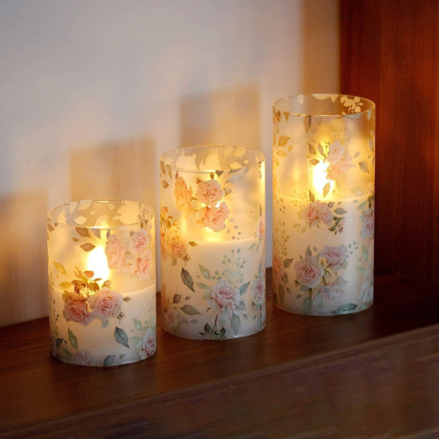 Red Barrel Studio® Rose flameless candle, glass effect flicker LED ...