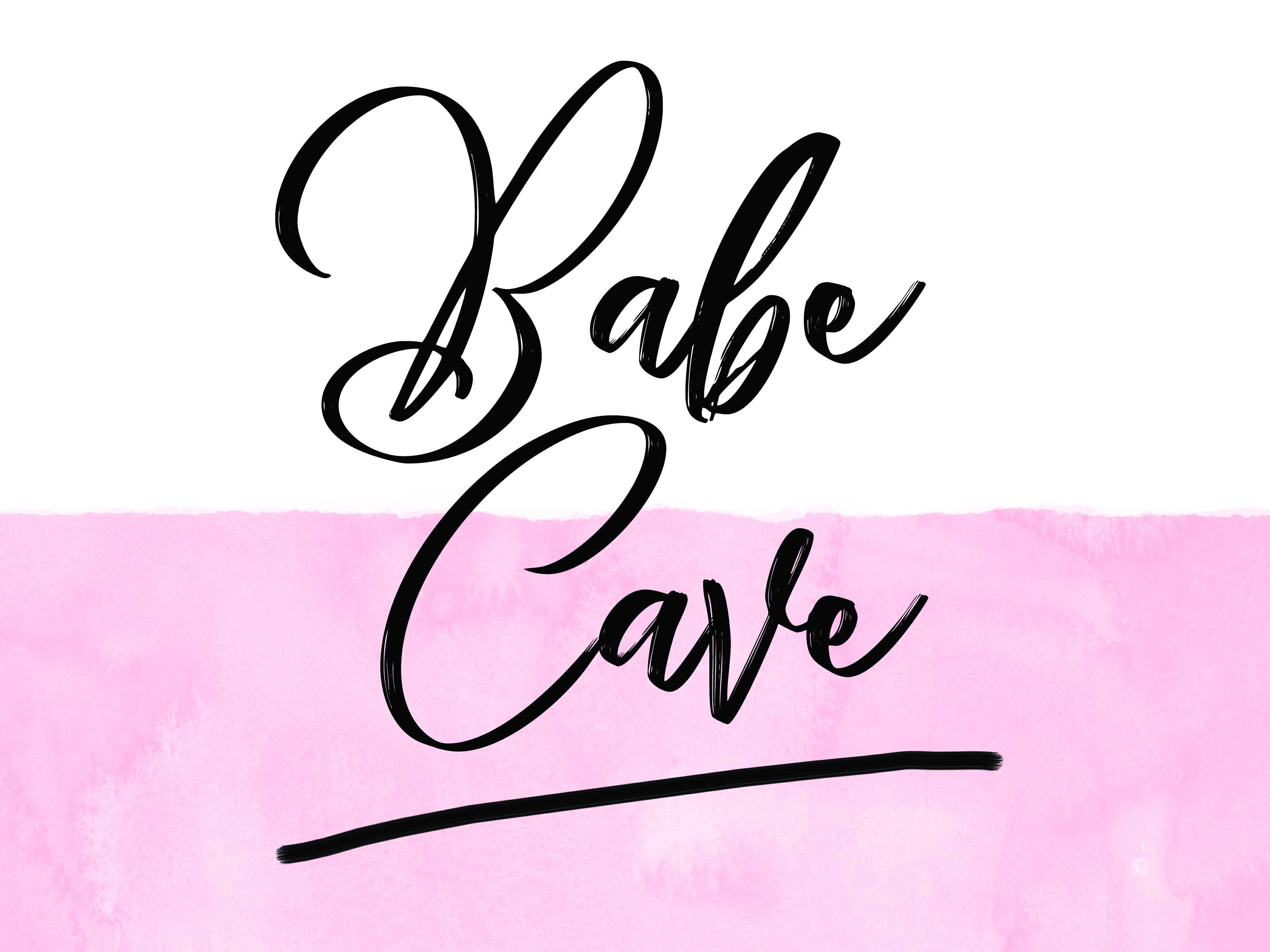 Trinx Babe Cave Pink - Wrapped Canvas Textual Art | Wayfair