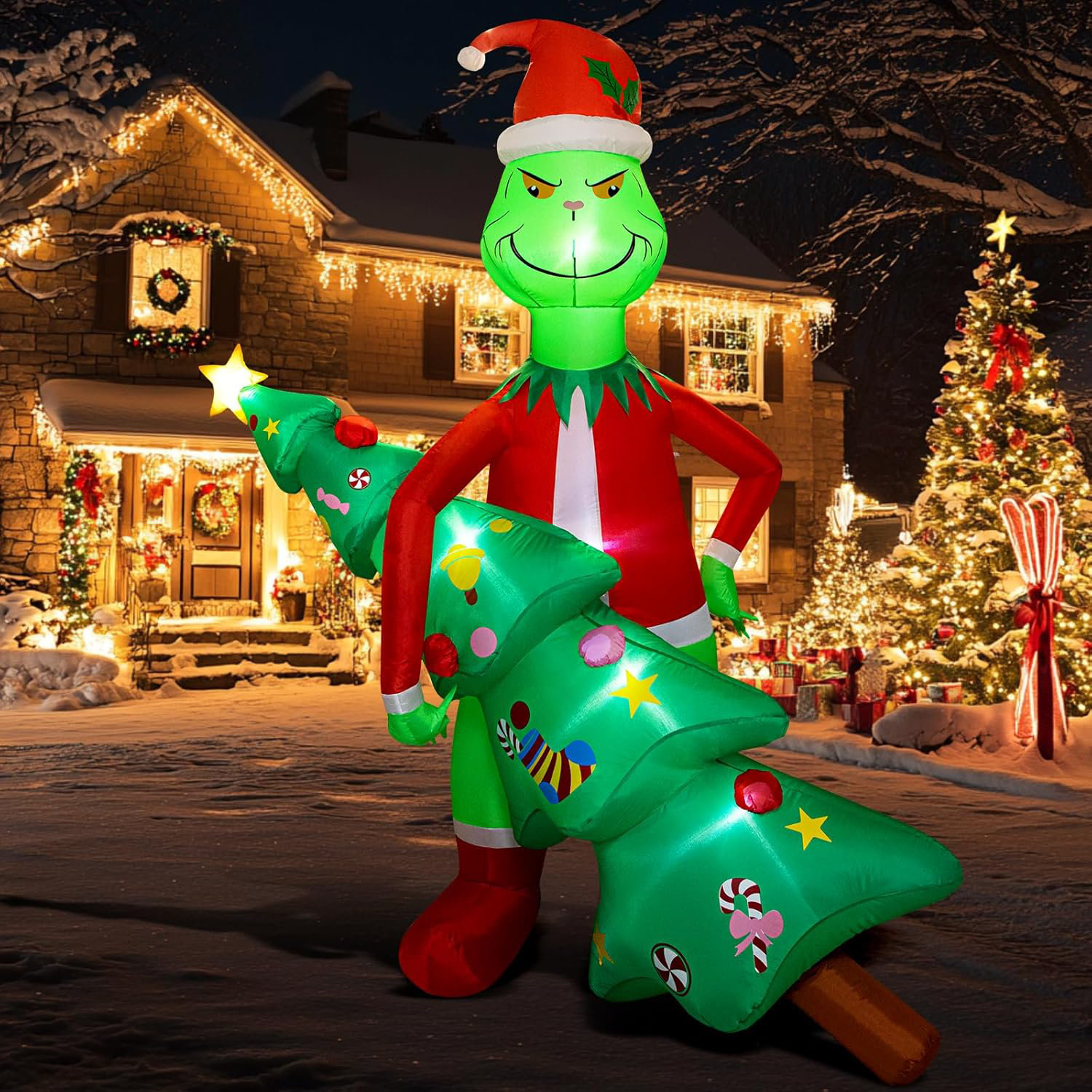 The Holiday Aisle® FT Grinch Christmas Inflatable Outdoor Decoration ...