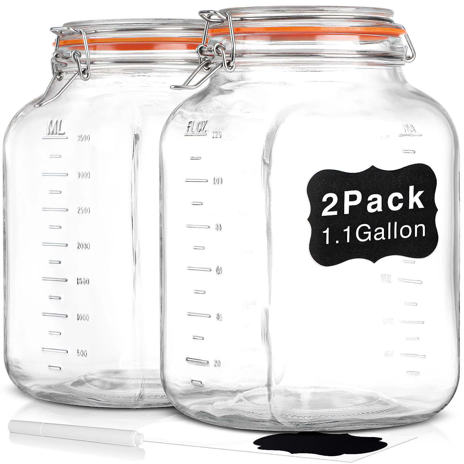 syntic 2 Pack 1.1 Gallon Syntic Halloween Glass Storage Jars with ...