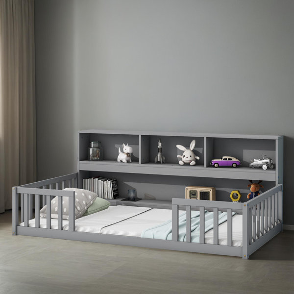 Lark Manor™ Floor Platform Bed Frame with Bookcases | Wayfair