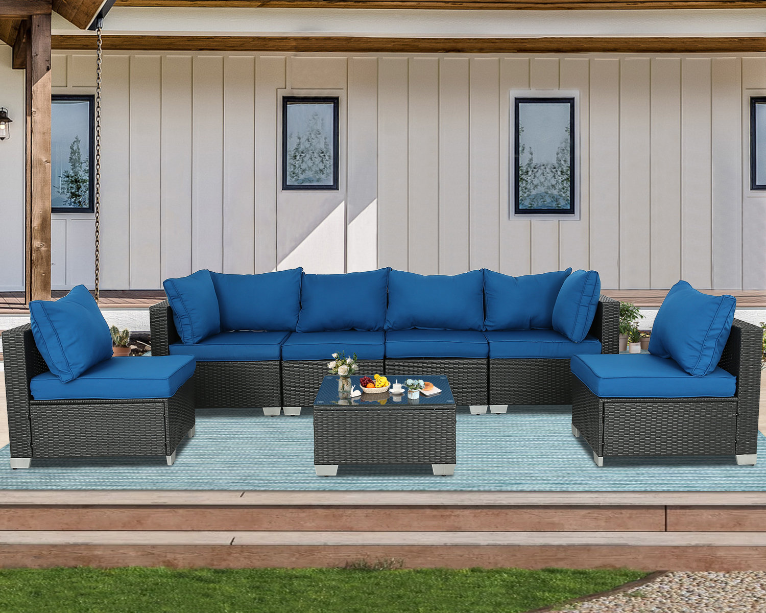 Ebern Designs Keontre 6 - Person Outdoor Seating Group with Cushions ...