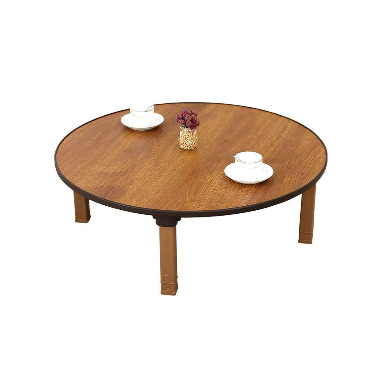 George Oliver Round Folding Tea Coffee Table, Japanese-Style Low Table ...