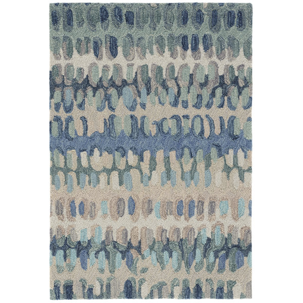 Dash and Albert Rugs Paint Chip Blue Hand Micro Hooked Wool Rug ...