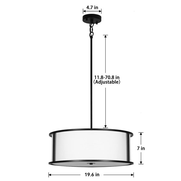 Ebern Designs 4 - Lights Drum Chandelier Dining Room Chandelier Black ...