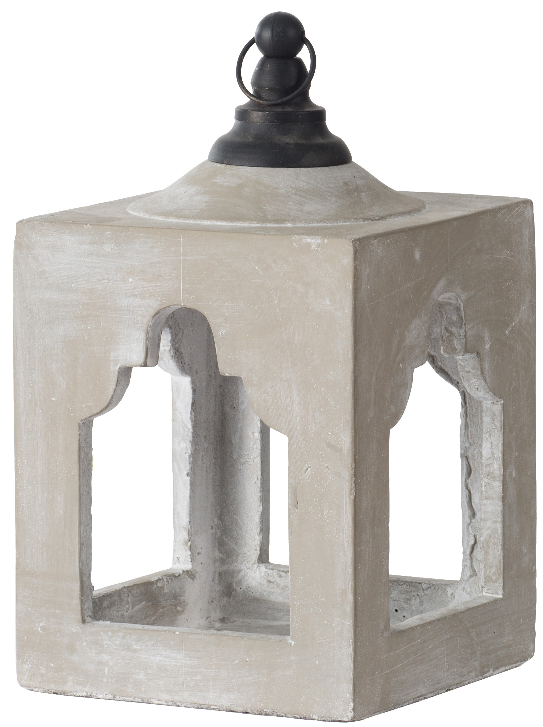 Gracie Oaks Feazell Tall Stone and Iron Lantern & Reviews | Wayfair