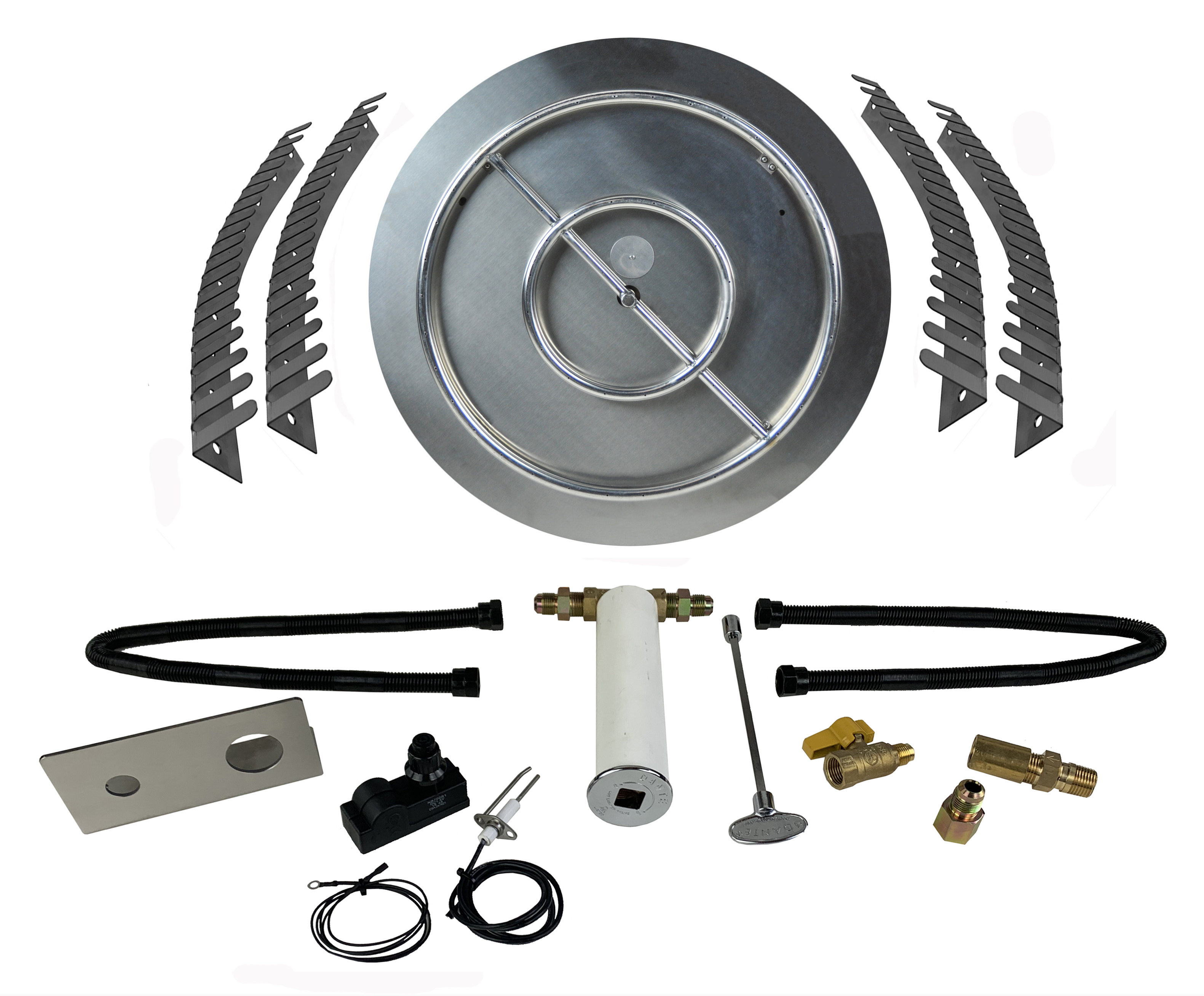Tretco Stainless Steel Fire Pit Burner Pan & Ring Pro Kit for Liquid ...
