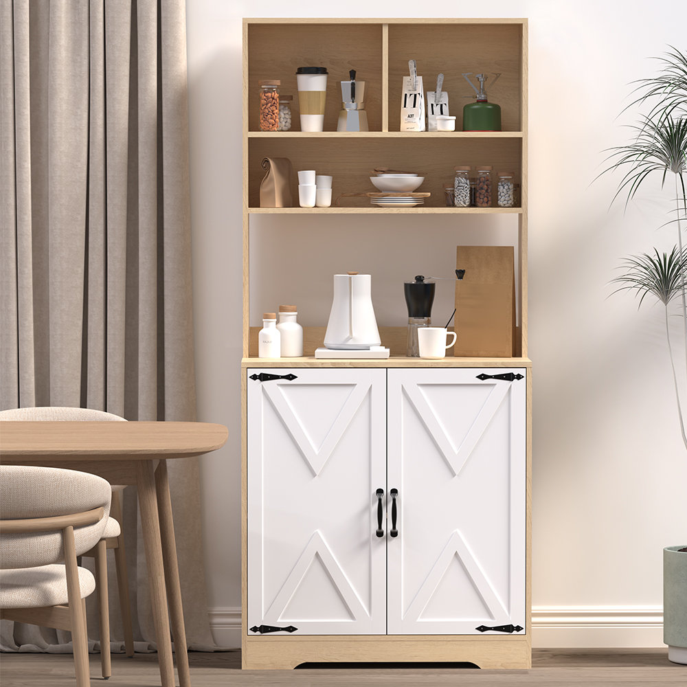 August Grove® 3-Tier Modern Kitchen Cabinet With 2 Doors - Freestanding ...