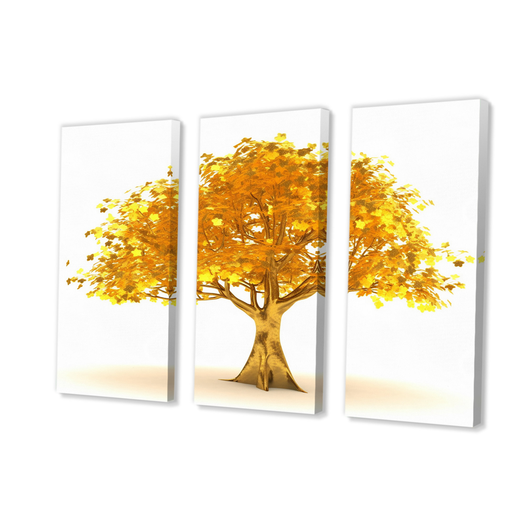 Design Art The Most Beautiful Yellow Tree II - Landscape Trees Canvas ...