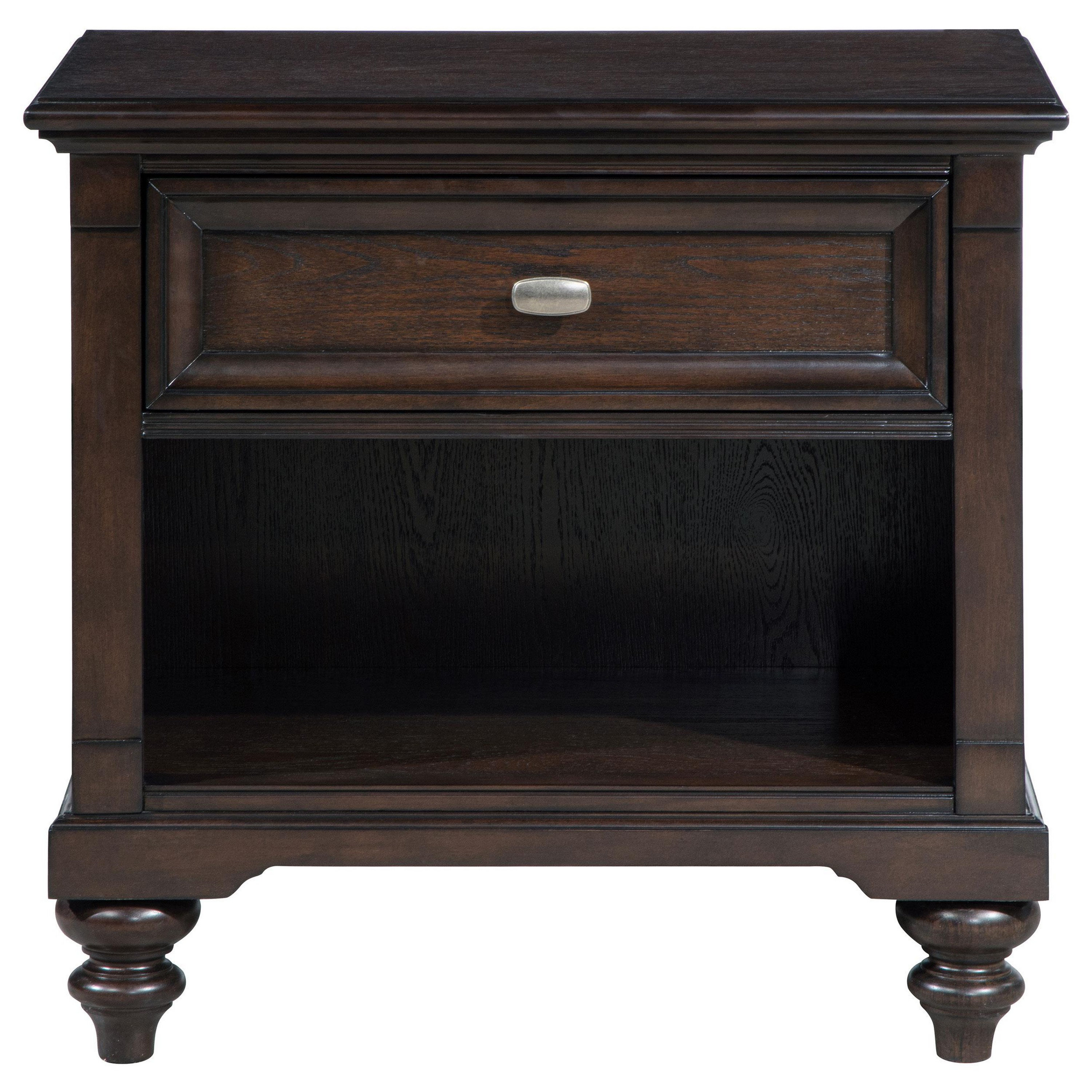 Benjara Meon Nightstand W Drawer And Open Cubby Shelf, Dark Oak Brown ...