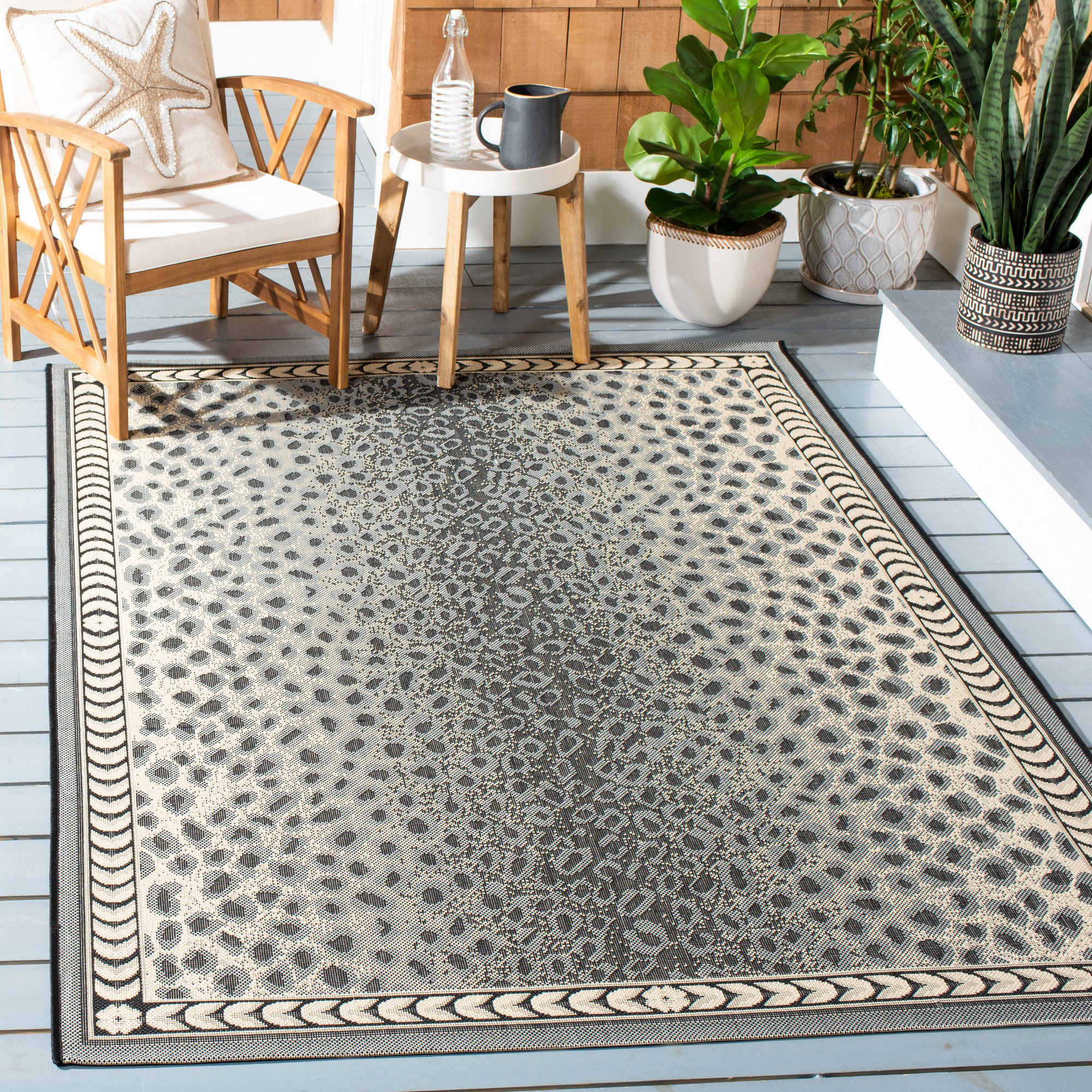 Mercer41 Avlyn Animal Print Gray/Black Indoor / Outdoor Area Rug ...