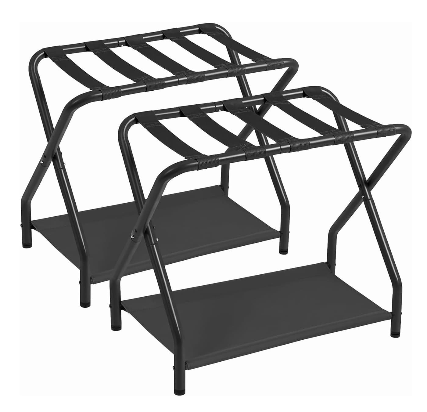 LEGIAT Set of 2 Foldable Metal Luggage Racks - Easy - Assemble with ...