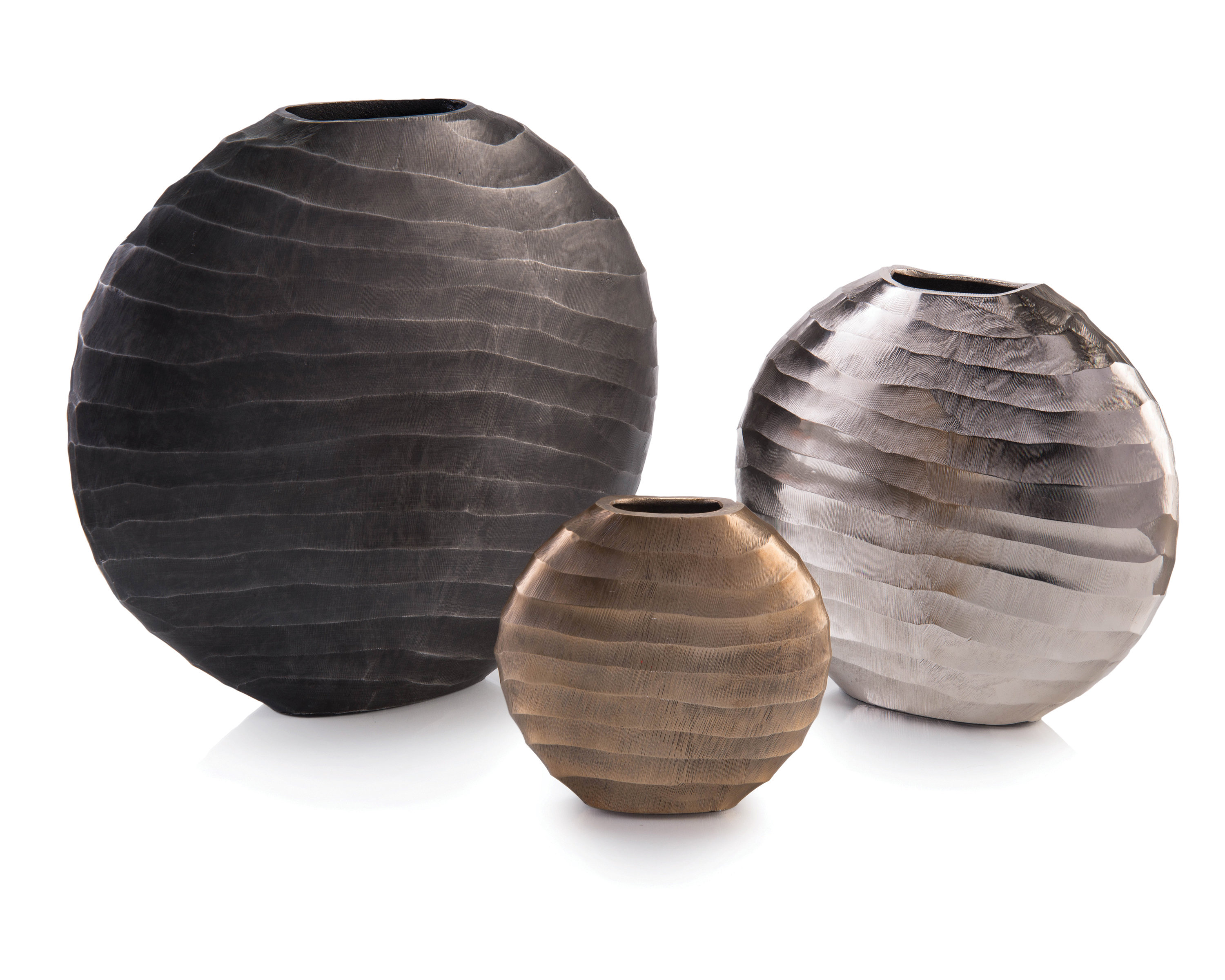 John-Richard Set Of Three Chiseled Vases | Perigold