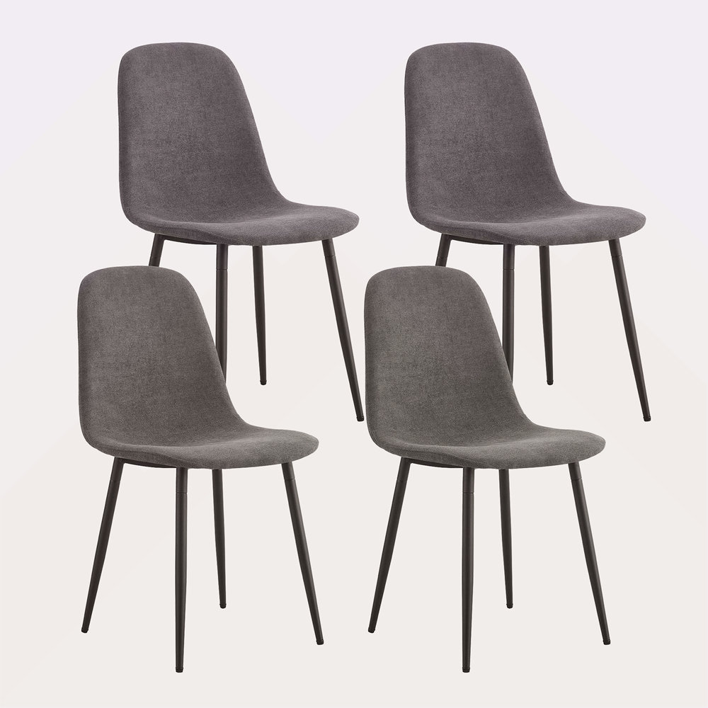 Latitude Run® Comfortable Linen-Cotton Dining Chair Set - Six Pieces In ...