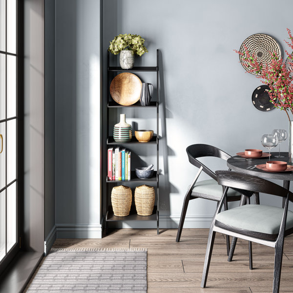 Ballucci Lado 5-Tier 67" H x 18" W Wood Leaning Ladder Bookcase ...