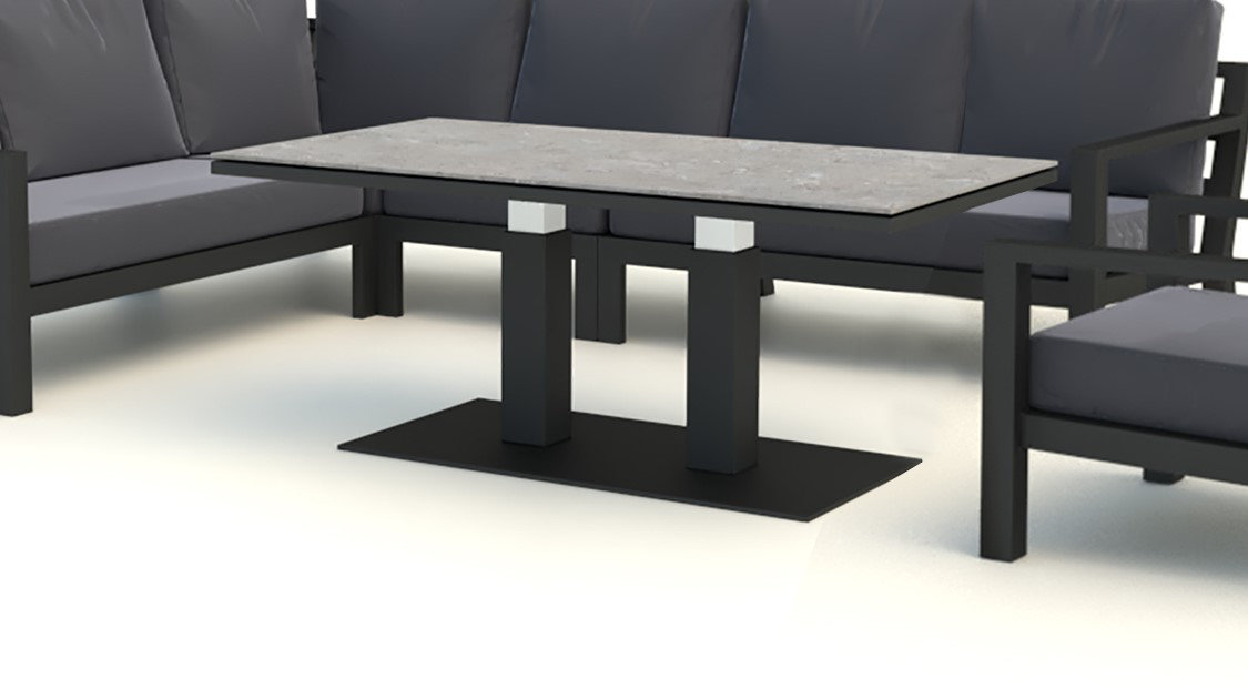 Kettler USA Adjustable Height 55" x 30" Outdoor Dining Table With ...