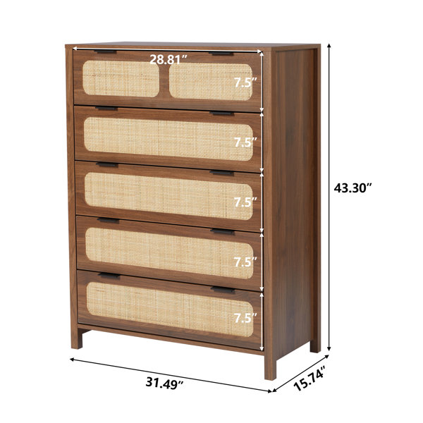 Bay Isle Home Adhemar 5 - Drawer Dresser & Reviews | Wayfair