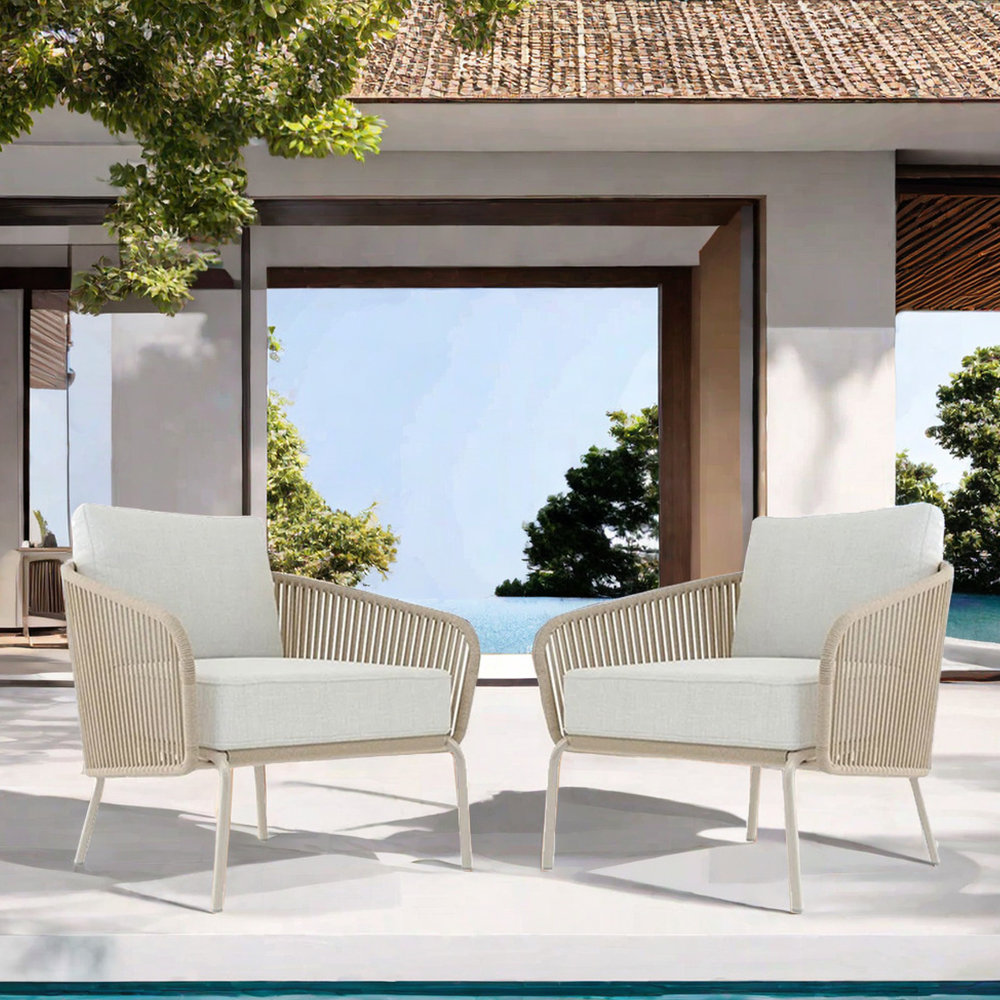 Elegant Home Furnishings.s Leisure braided rope patio lounge chair ...