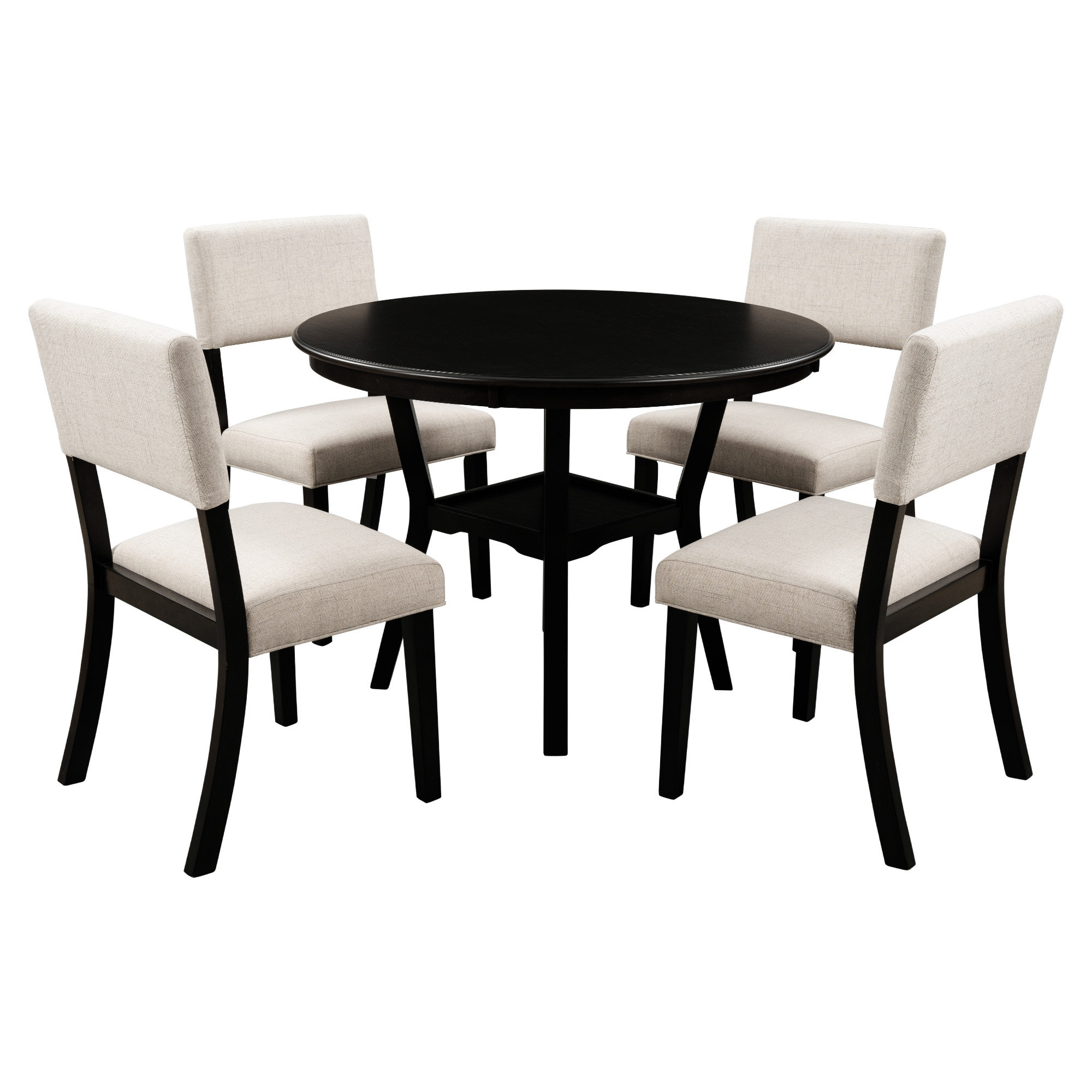 Ophelia & Co. 5-Piece Kitchen Dining Table Set Round Table With Bottom ...