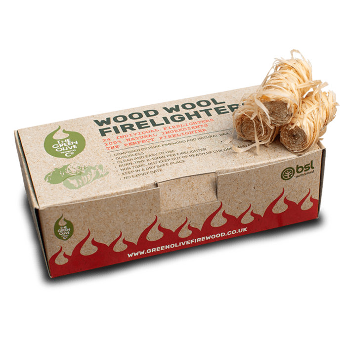 Green Olive Firewood Co. Wood Wool Firelighters 5 Packs x 24 ...