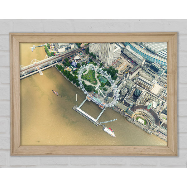 Brayden Studio Ferris Wheel On The Water - Single Picture Frame Print ...