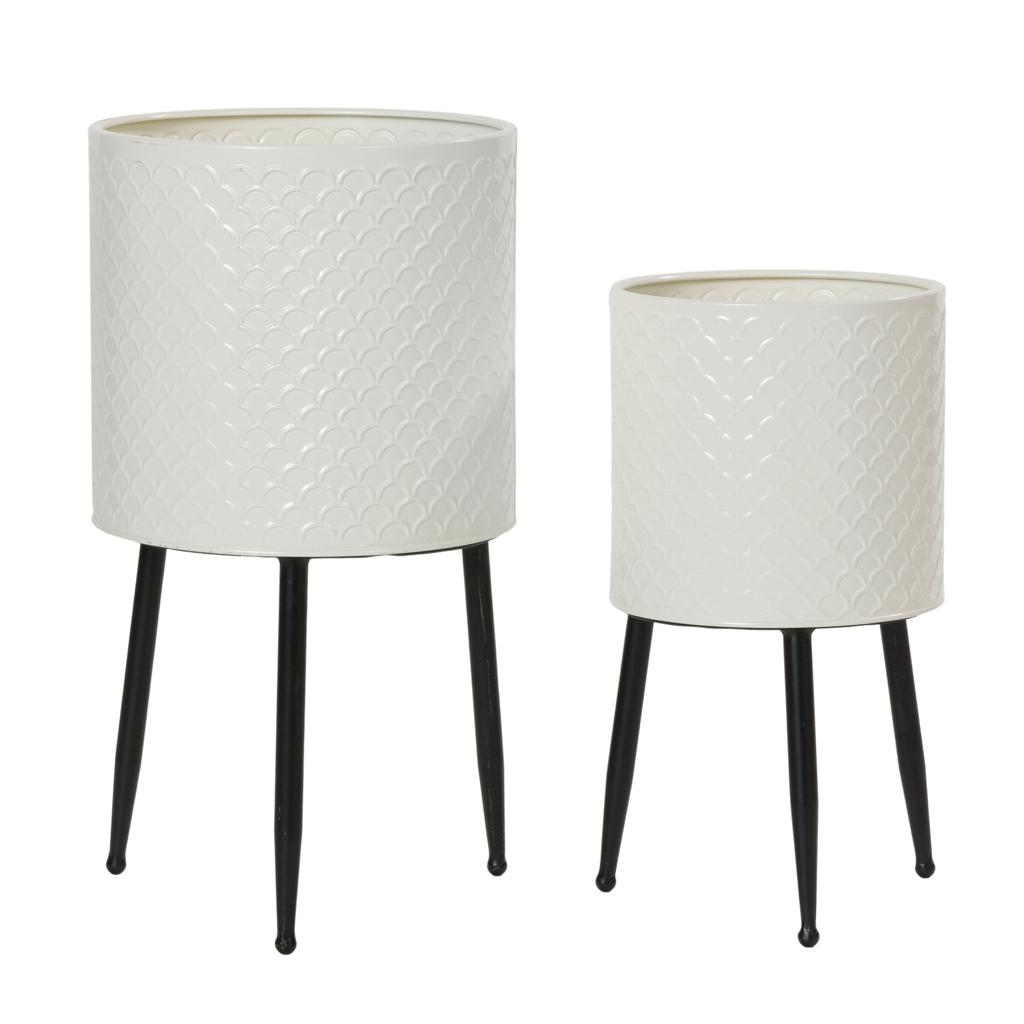 George Oliver Reyanshi Mid Century Modern Indoor Metal Pot Planter 3 ...