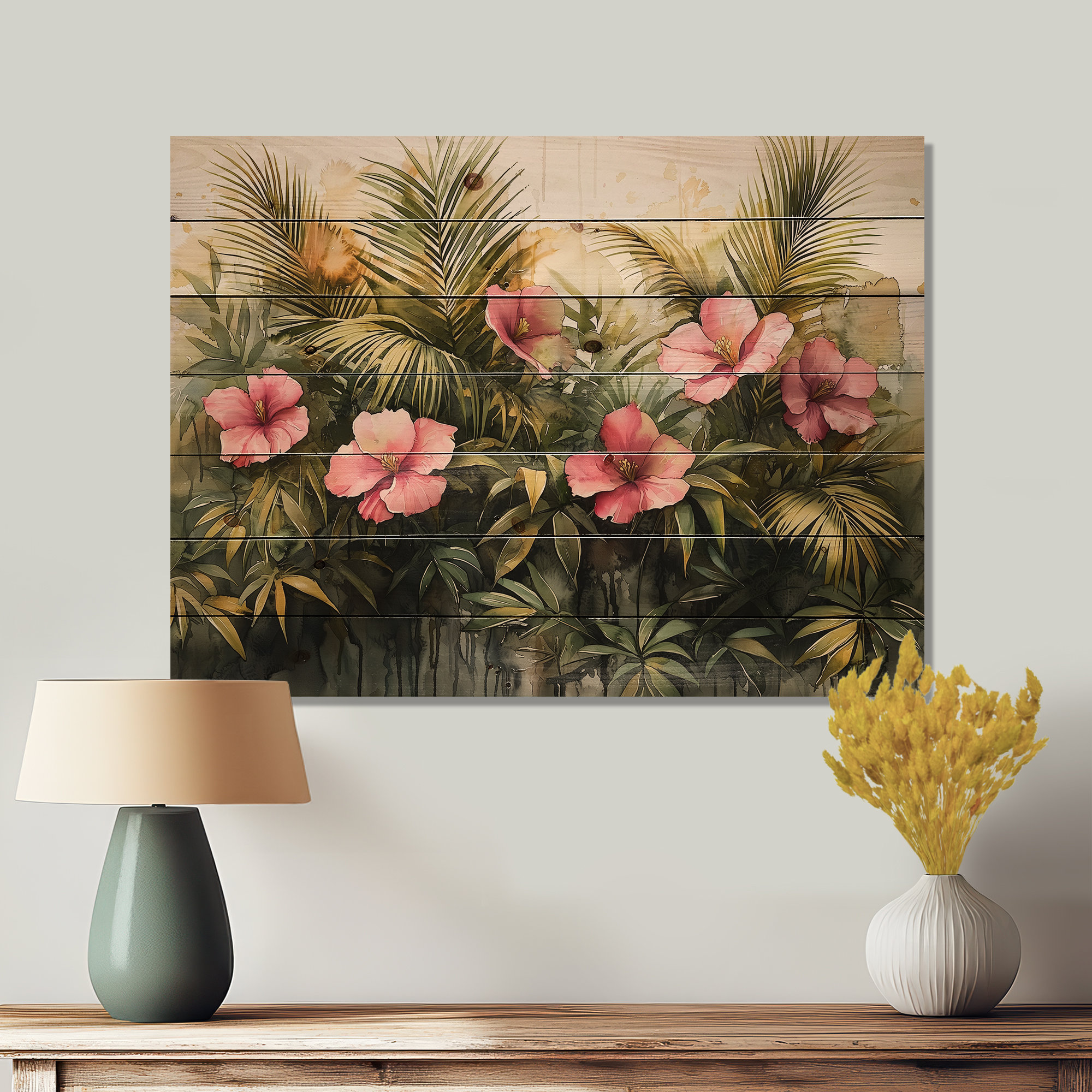 Ophelia & Co. Tropical Hibiscus In A Spring Symphony I - Hibiscus Wood ...